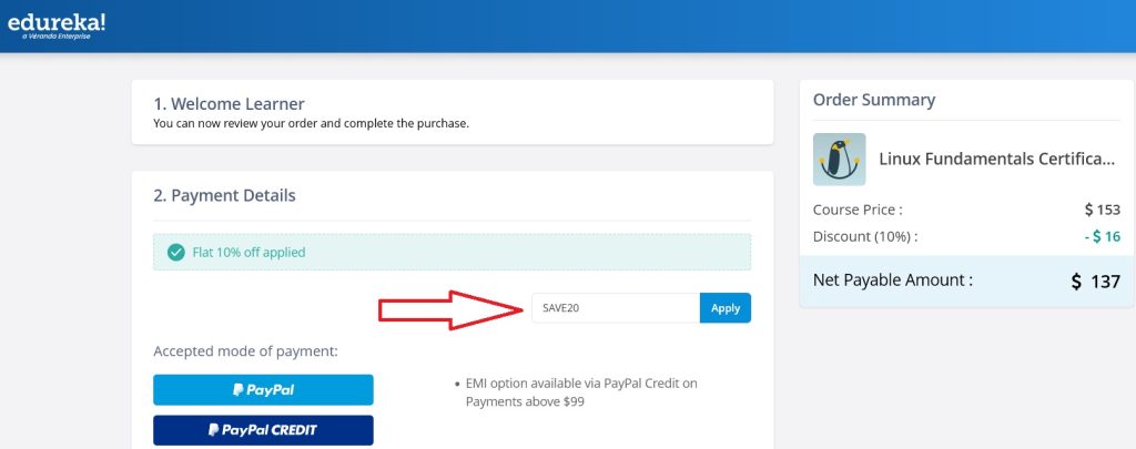 Valid Edureka Coupon Codes - Linux Stans
